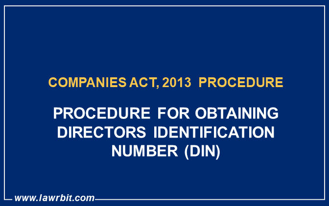 Obtaining Directors Identification Number (DIN) | Lawrbit